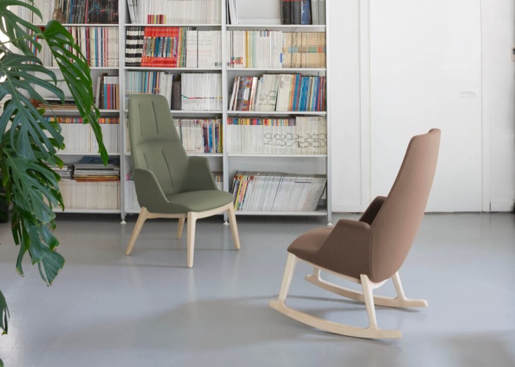 hive high back lounge chair | wood base - NUANS